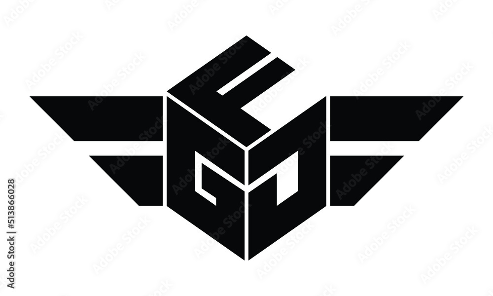 FGD three letter gaming logo in polygon cube shape logo design vector ...