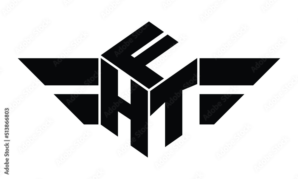 FHT three letter gaming logo in polygon cube shape logo design vector ...