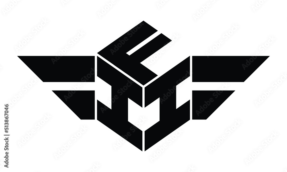 FII three letter gaming logo in polygon cube shape logo design vector ...