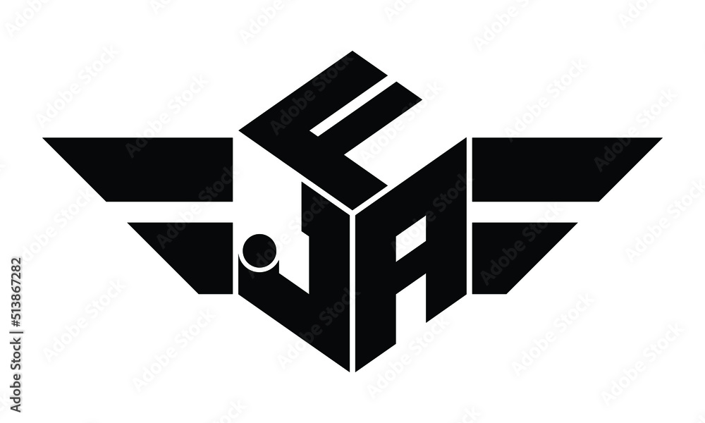 FJA three letter gaming logo in polygon cube shape logo design vector ...
