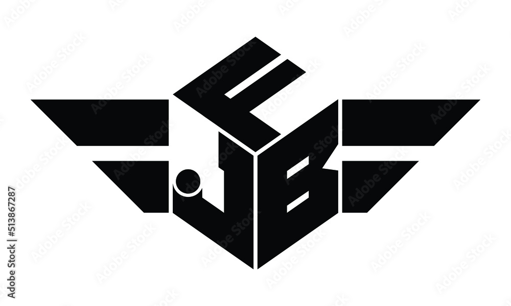 FJB three letter gaming logo in polygon cube shape logo design vector ...