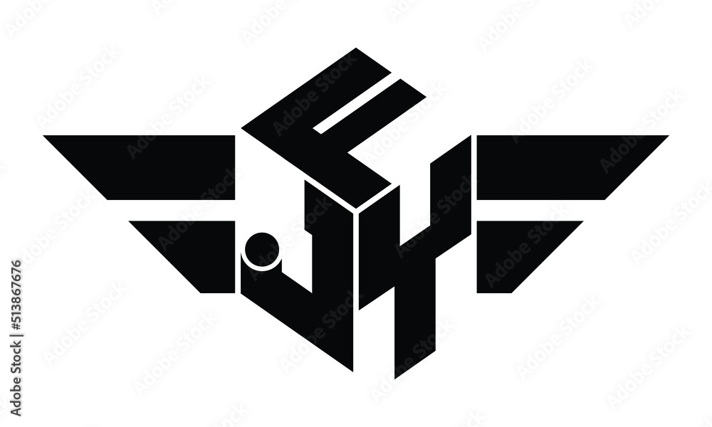 FJY three letter gaming logo in polygon cube shape logo design vector ...