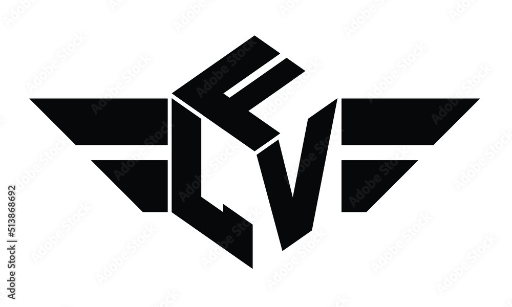 FLV three letter gaming logo in polygon cube shape logo design vector ...