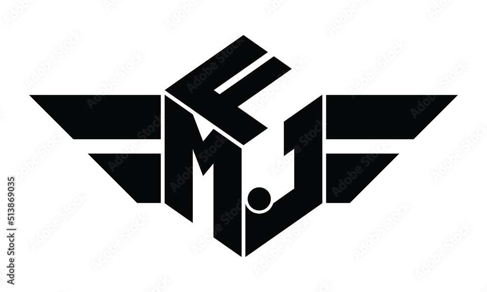 FMJ three letter gaming logo in polygon cube shape logo design vector ...