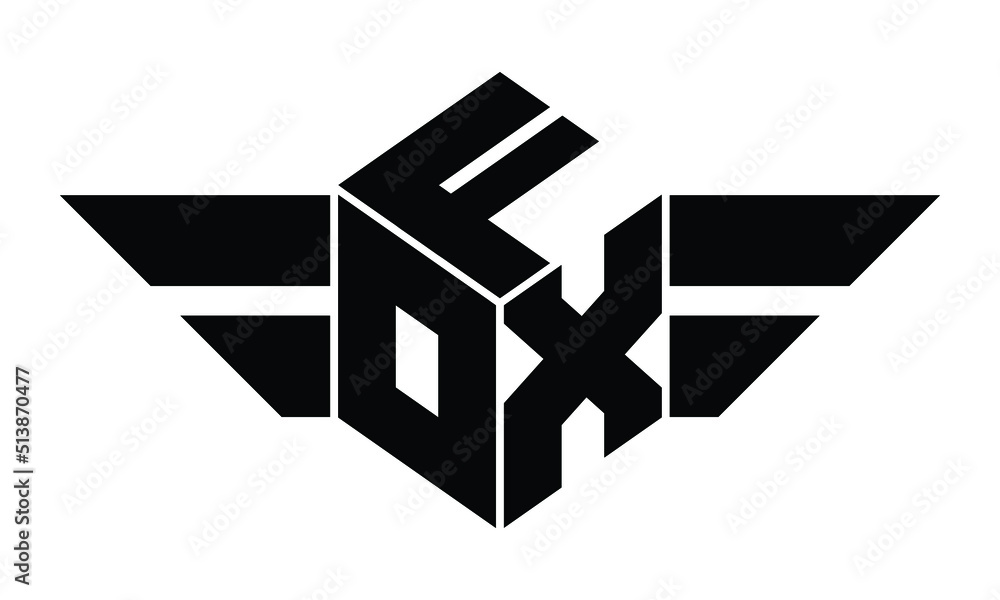 FOX three letter gaming logo in polygon cube shape logo design vector ...