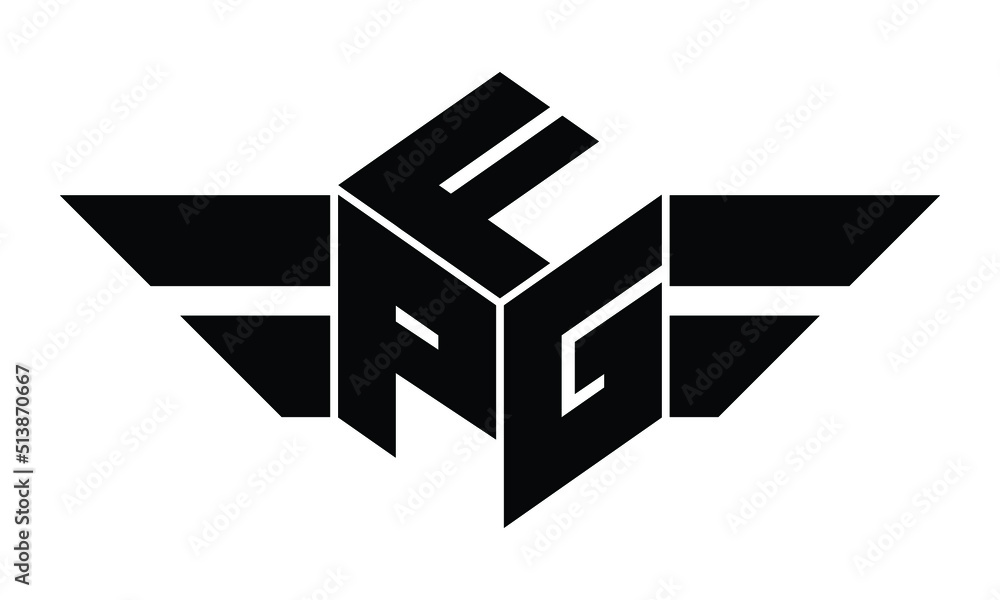 FPG three letter gaming logo in polygon cube shape logo design vector ...