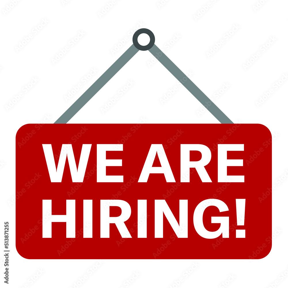 We are hiring hanging notice board. sign board for hiring Stock Vector ...