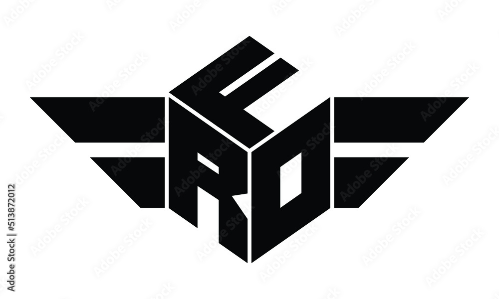 FRO three letter gaming logo in polygon cube shape logo design vector ...