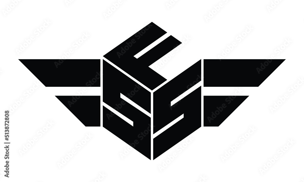 FSS three letter gaming logo in polygon cube shape logo design vector ...