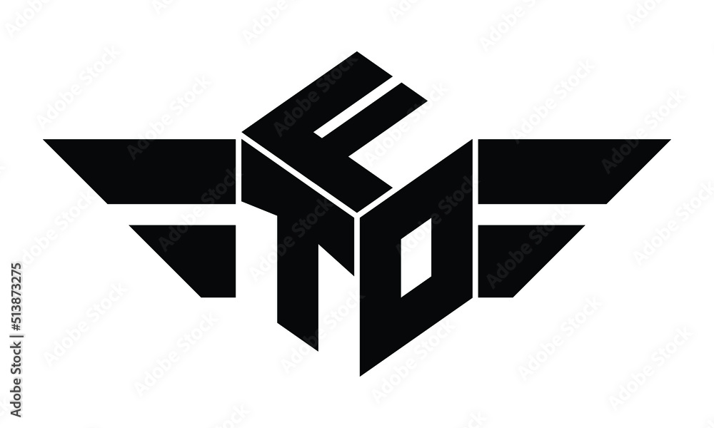 FTO three letter gaming logo in polygon cube shape logo design vector ...