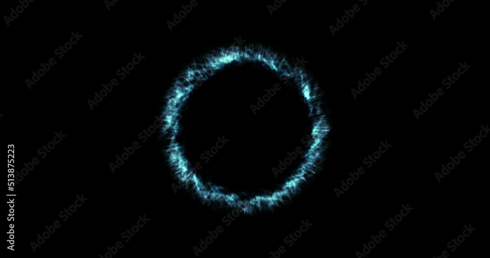 footage of a portal, a blue ring of a magical door, an entrance, a ...