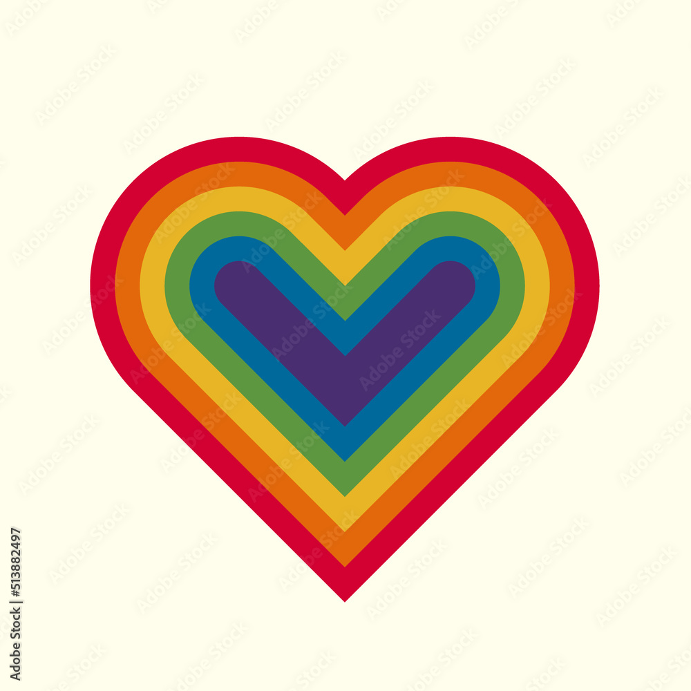 Heart vector poster template in pride rainbow colors. Stock Vector ...