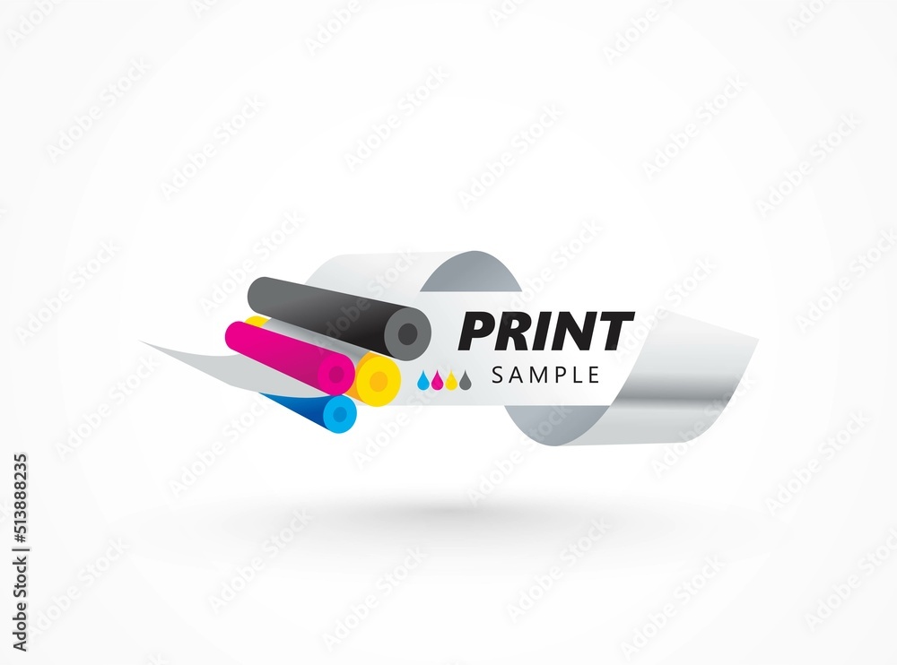 Print logo cmyk ink paper polygraphy theme Stock Vector | Adobe Stock