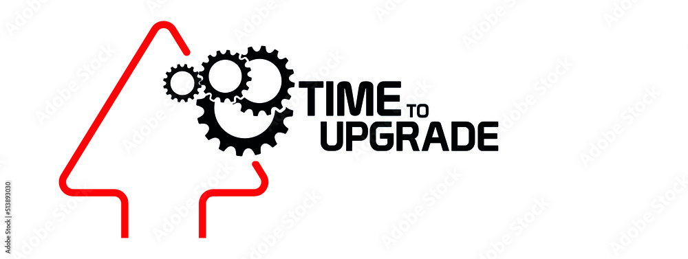 time to upgrade sign on white background Stock Vector | Adobe Stock