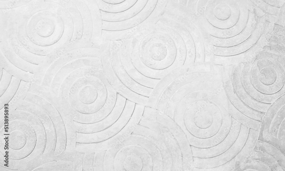 Abstract white paint floor stamped concrete surface on walkway in ...
