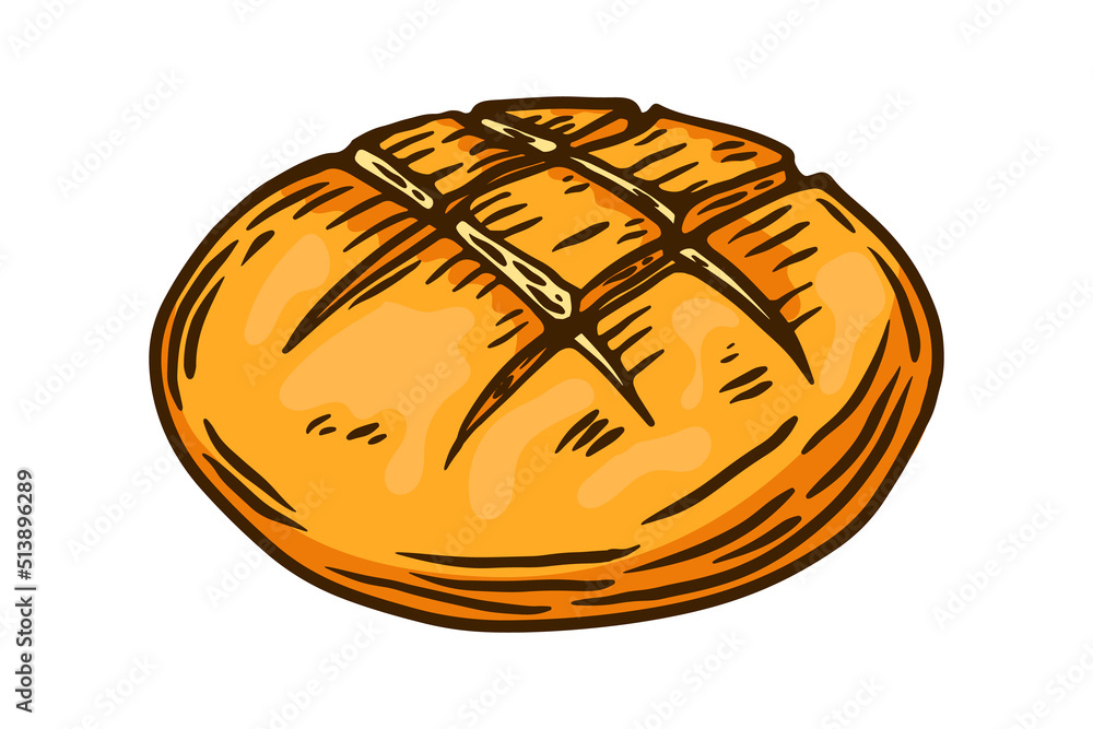 Hand drawn bread illustration. Design element for package, banner ...