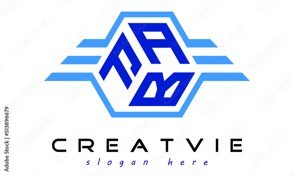 FAB three letter geometrical wings logo design vector template ...