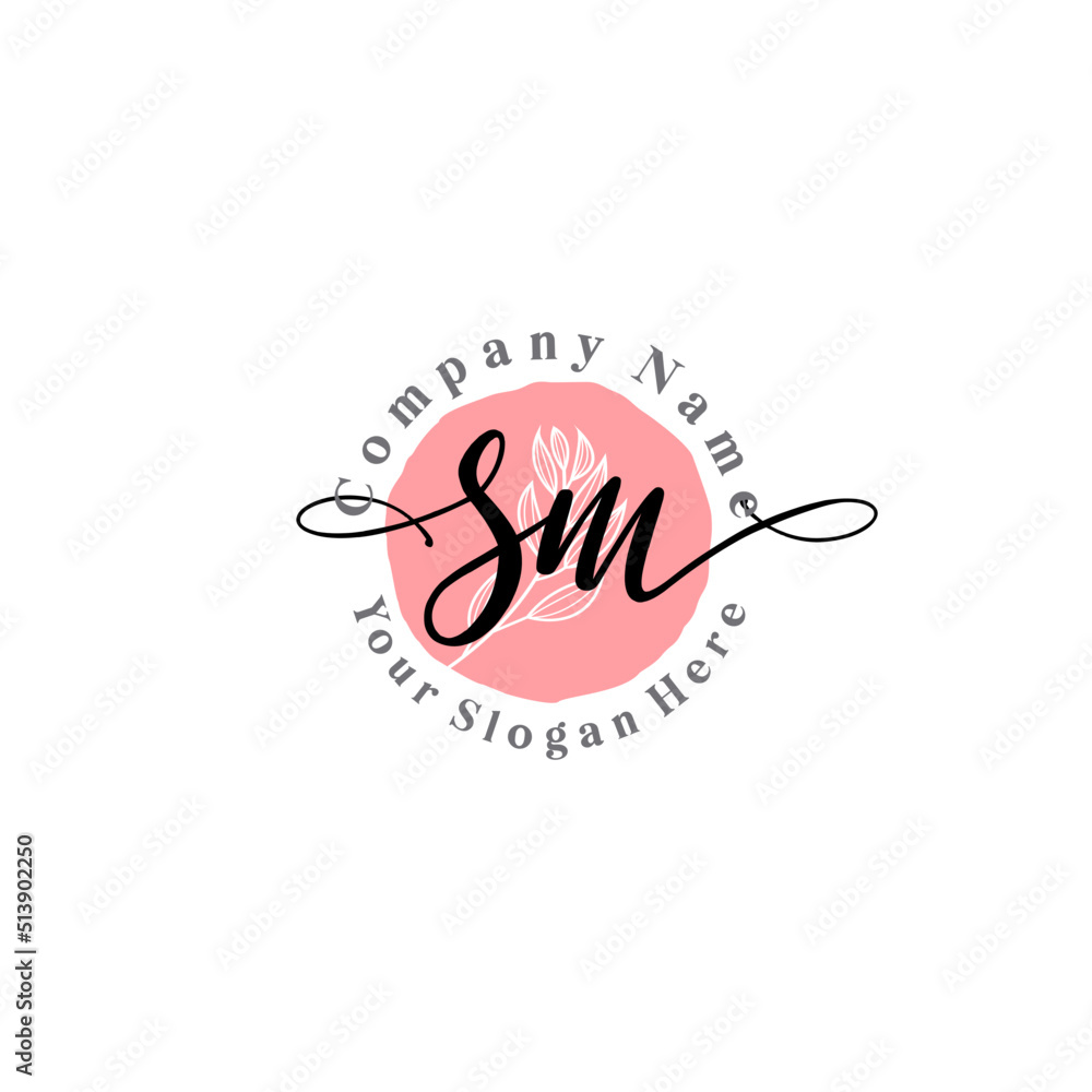 SM signature logo template vector Stock Vector | Adobe Stock
