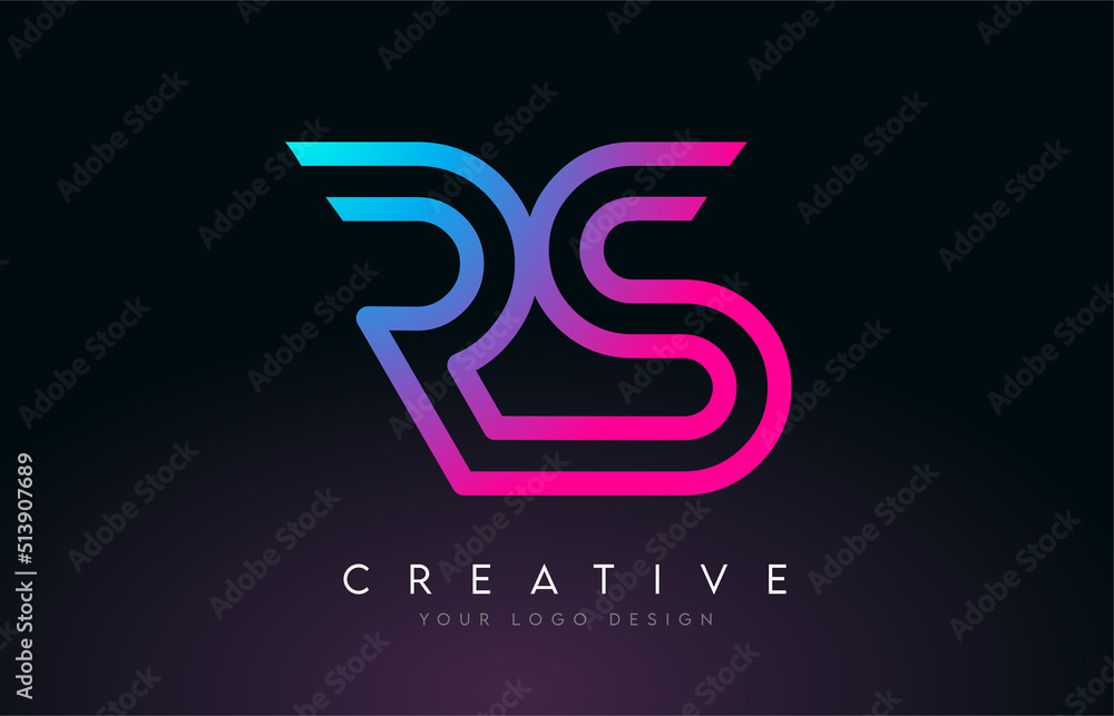 Monogram Lines RS R S Letter Logo Design. Creative Icon Modern Letters ...