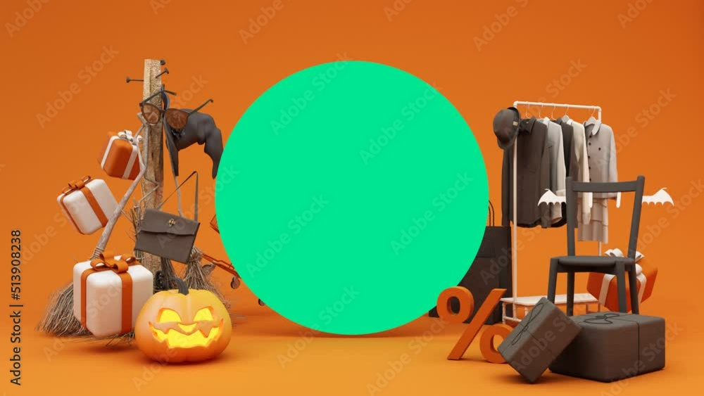 Halloween Sale Promotion Poster or banner with Halloween Pumpkin and ...