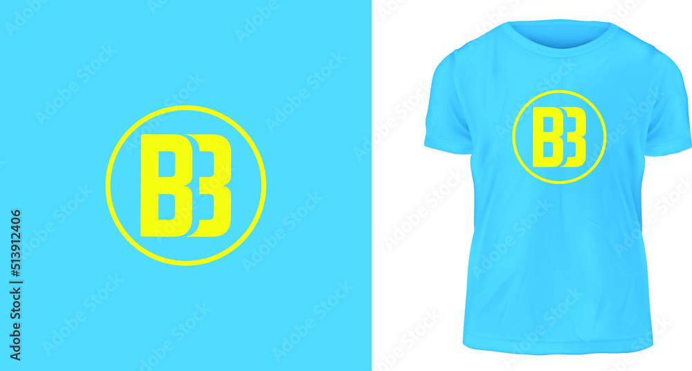 t-shirt design template, BB Logo Style design, ready to print Stock ...