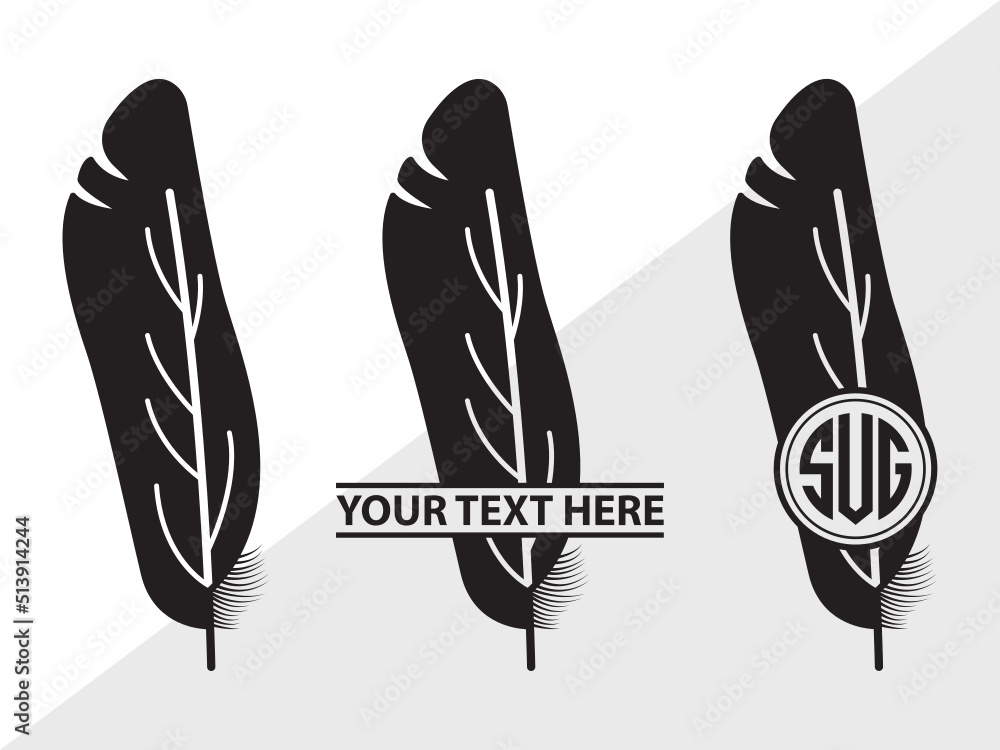 Feather Monogram SVG | Boho Feathers Svg | Feathers Svg | Tribal Boho ...