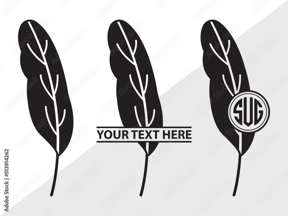 Feather Monogram SVG | Boho Feathers Svg | Feathers Svg | Tribal Boho ...