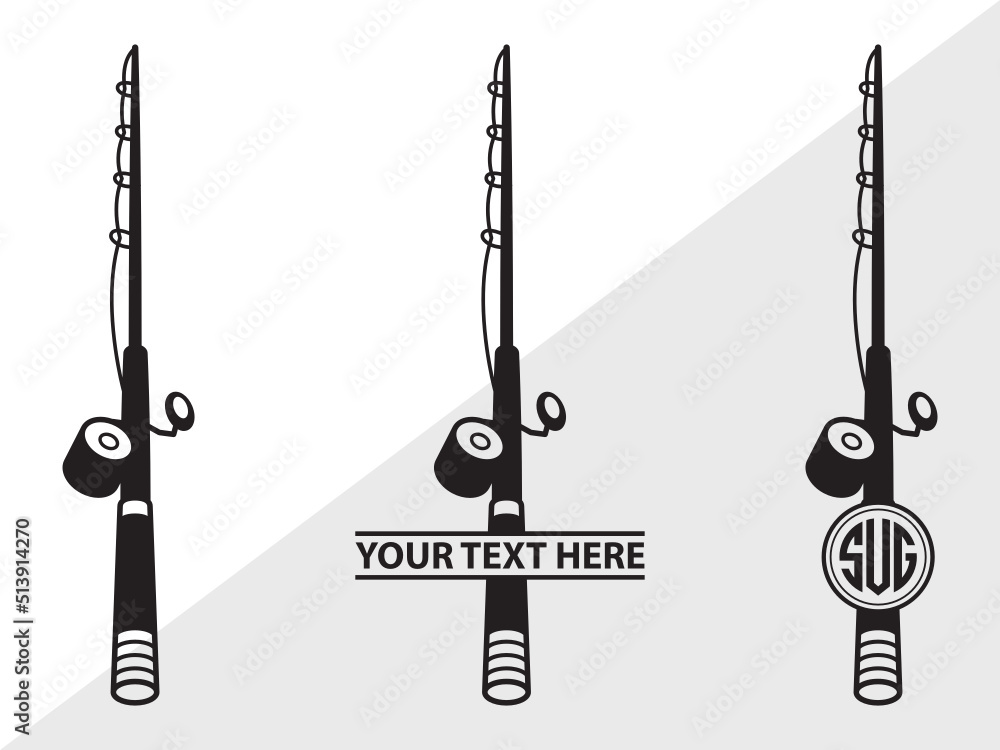 Fishing Rod Monogram SVG | Fishing Svg | Fishing Pole Svg | Fishing ...