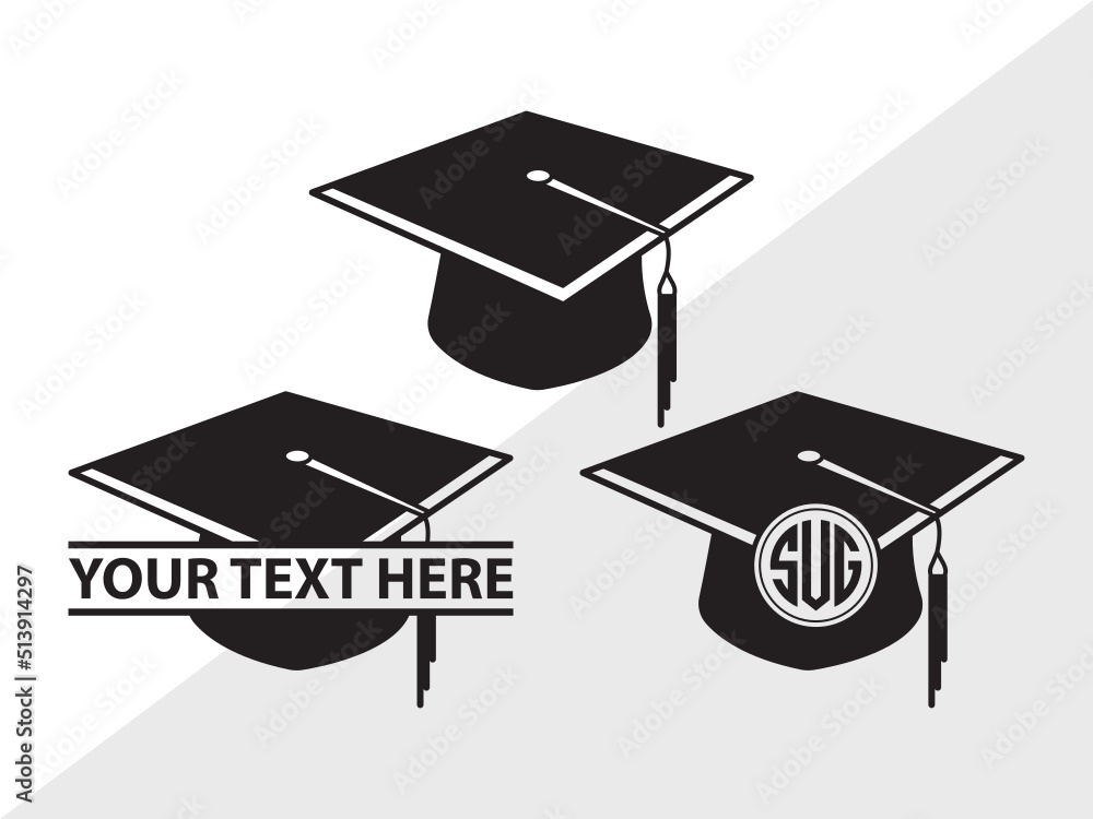 Graduation Cap Monogram SVG | Cap Svg | Graduation Svg | Grad Cap Svg ...
