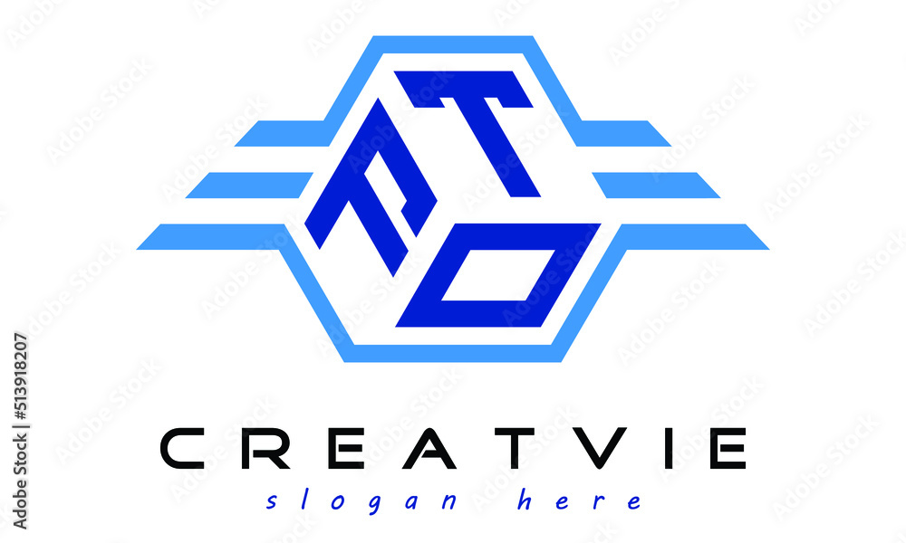 FTO three letter geometrical wings logo design vector template ...