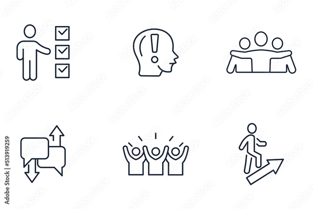 Soft Skills Word icons set . Soft Skills Word pack symbol vector ...