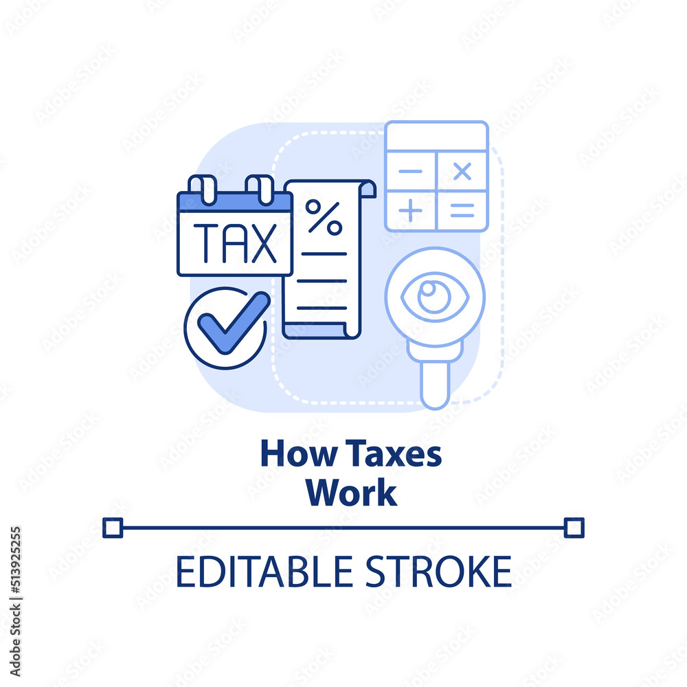 How taxes work light blue concept icon. Interesting skill to learn ...