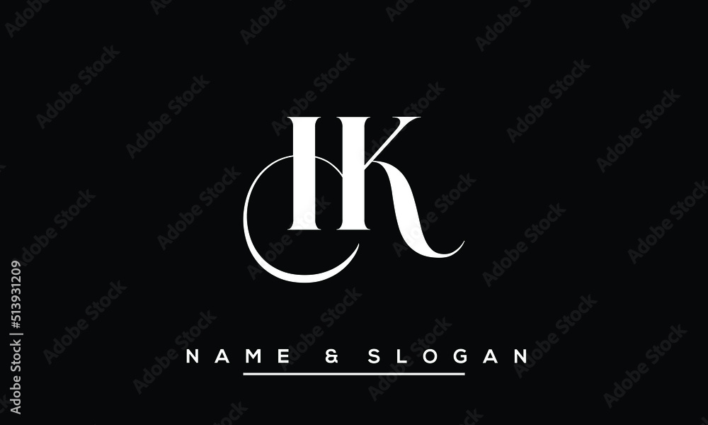 HK, KH, H, K Abstract Letters Logo Monogram Stock Vector | Adobe Stock