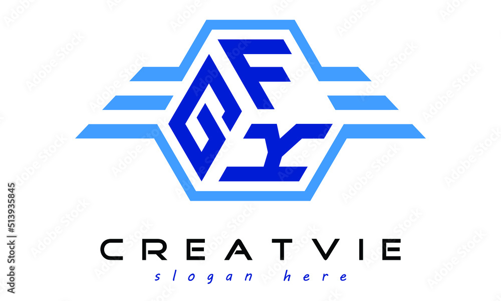 GFK three letter geometrical wings logo design vector template ...