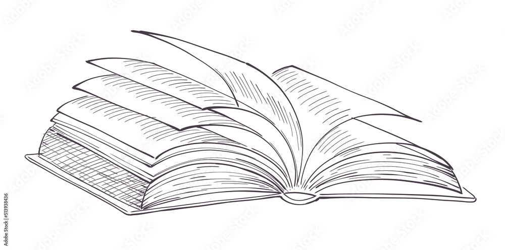 Books vector hand drawn illustration sketch style Stock Vector | Adobe ...