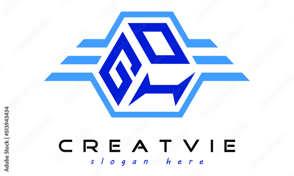GOI three letter geometrical wings logo design vector template ...