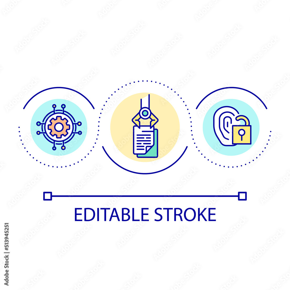 Digital identity management loop concept icon. Access to technology ...
