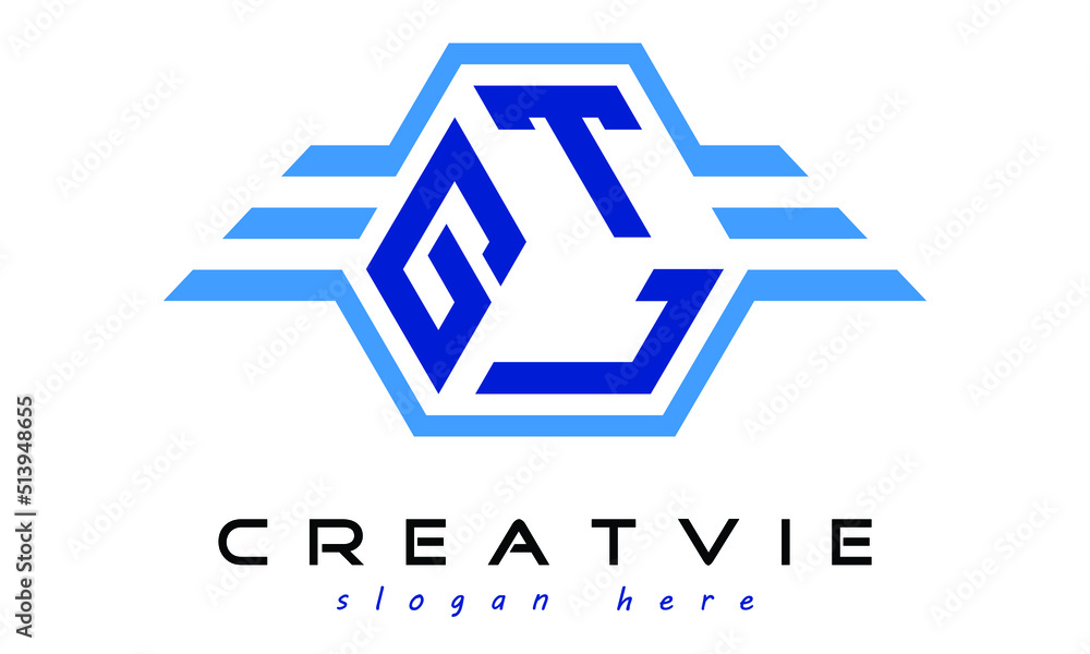 GTL three letter geometrical wings logo design vector template ...