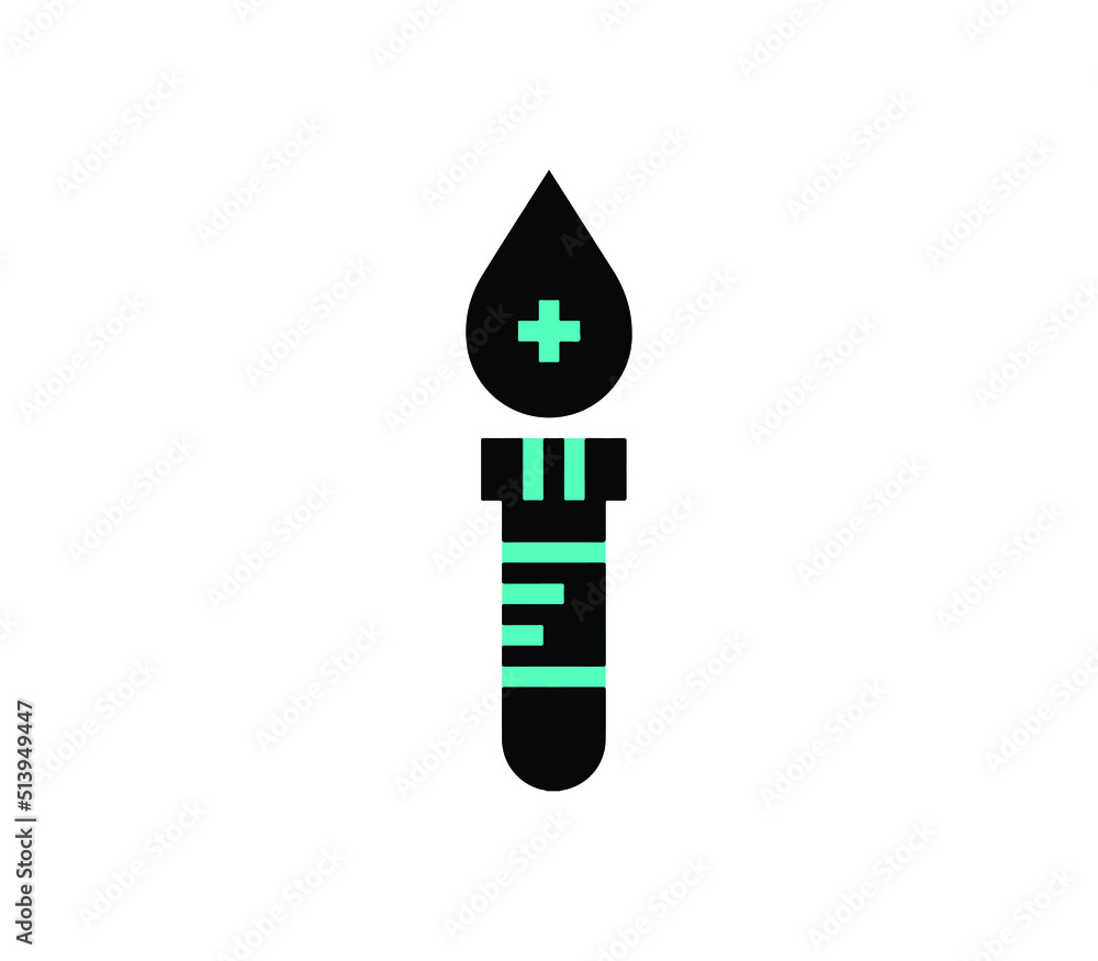 Vetor de Blood Test icon. Simple illustration from medical equipment ...