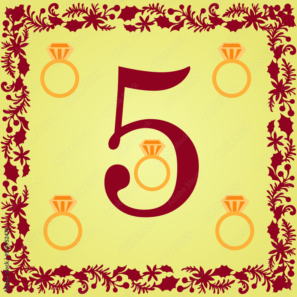 Five Golden Rings Clipart