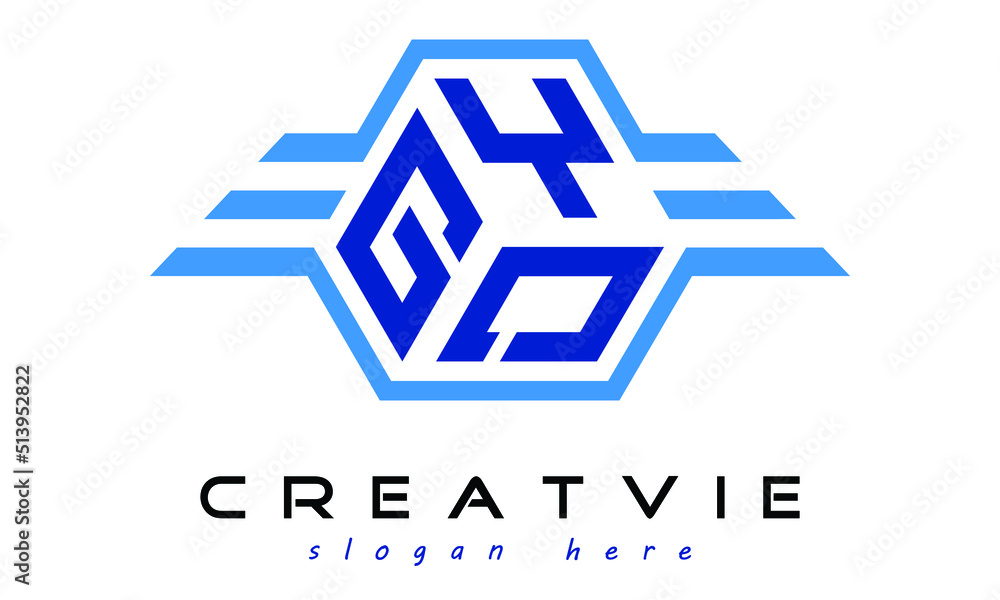 GYD three letter geometrical wings logo design vector template ...