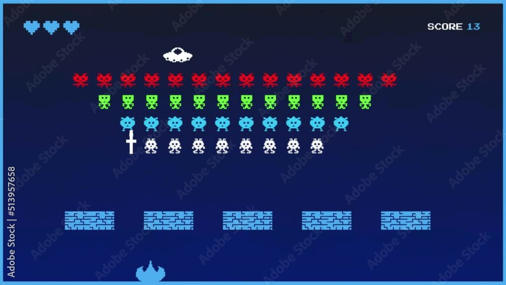 Animated 8 Bit Eighties Inspired Console Arcade Video Game. Loading ...