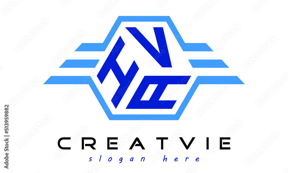 Vecteur Stock HVA three letter geometrical wings logo design vector ...