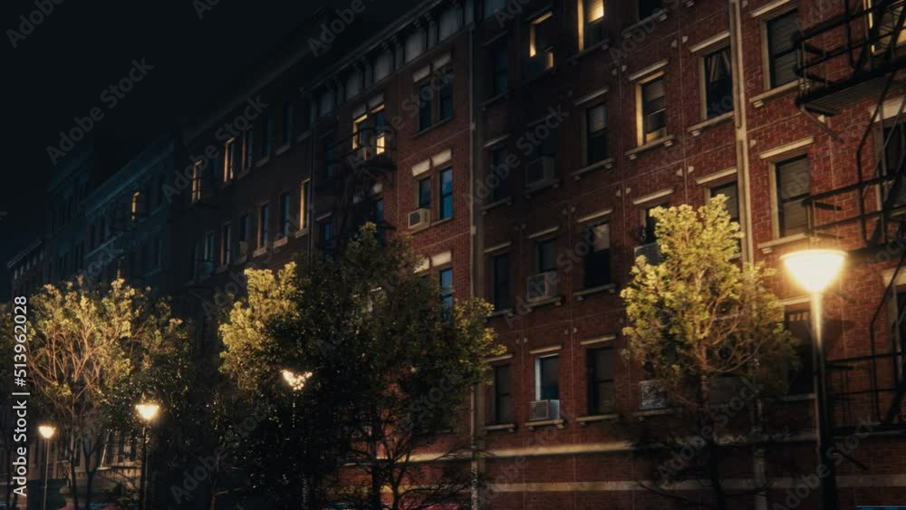 Establishing Shot: VFX Animated Brick Multi-Storey Apartment Building ...