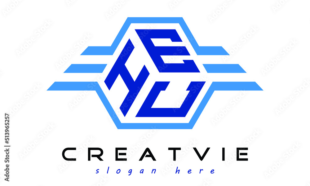 HEC three letter geometrical wings logo design vector template ...