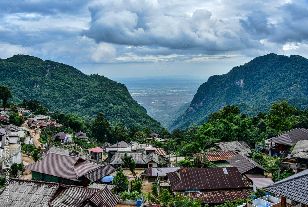 Viewpoint at Pha Hee Village, Akha Village on Doi Pha Hee, Chiang Rai ...