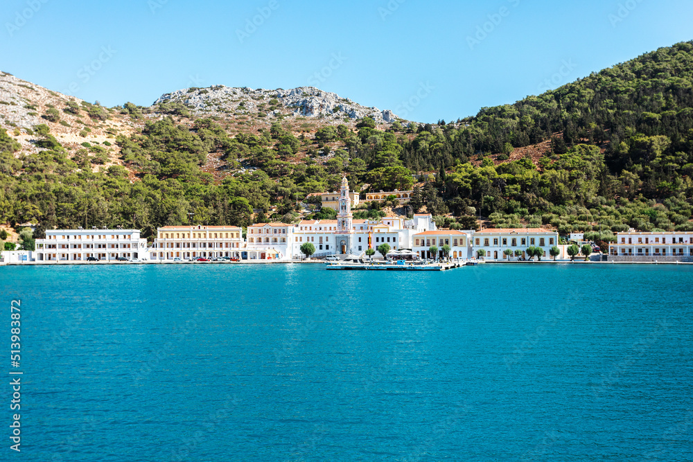 Sacred Monastery of Saint Archangel Michael the Panormitis. Symi island ...