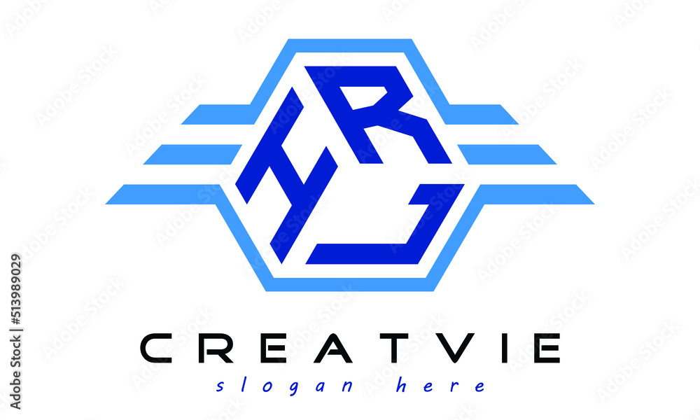 Vecteur Stock HRL three letter geometrical wings logo design vector ...