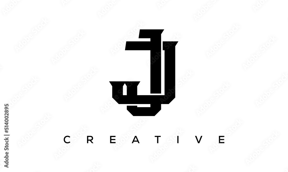 Initial letters JJ monogram logo design with creative style alphabet ...