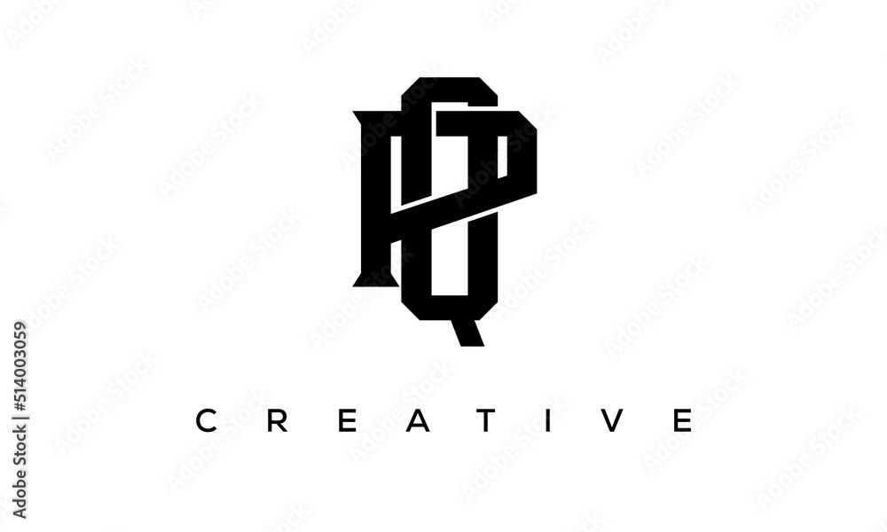 Initial letters PQ, QP monogram logo design with creative style ...